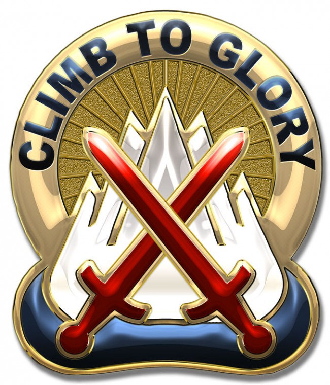 10th Mountain Division Unit Crest (Climb to Glory) 12 x 15" Metal Sign | North Bay Listings