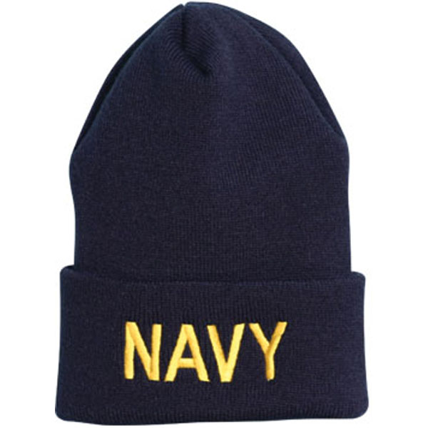 NAVY Letters Direct Embroidered Blue Watch Cap | North Bay Listings