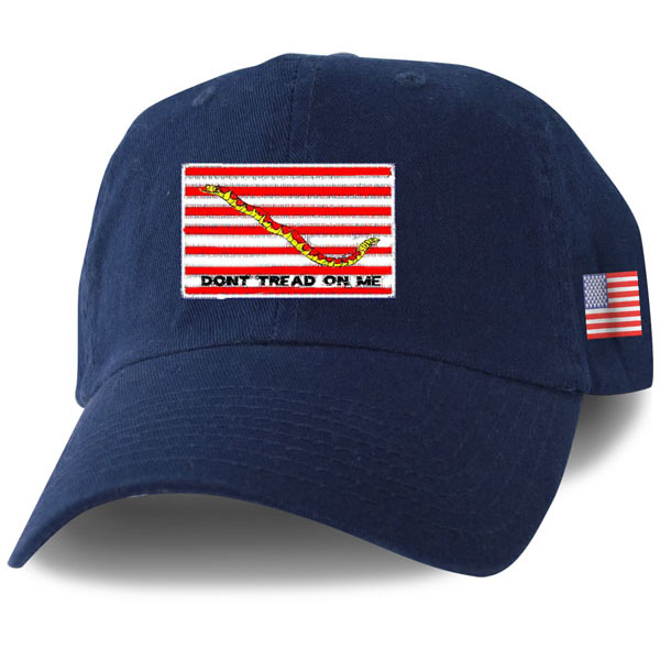 Navy Jack w/ USA Flag Direct Embroidered Blue Ball Cap | North Bay Listings