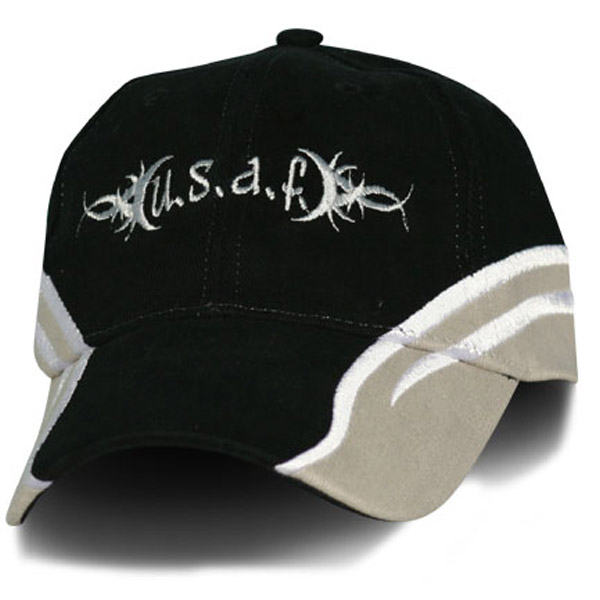 USAF Tribal Design Direct Embroidered Black Grey and White Ball Cap ...