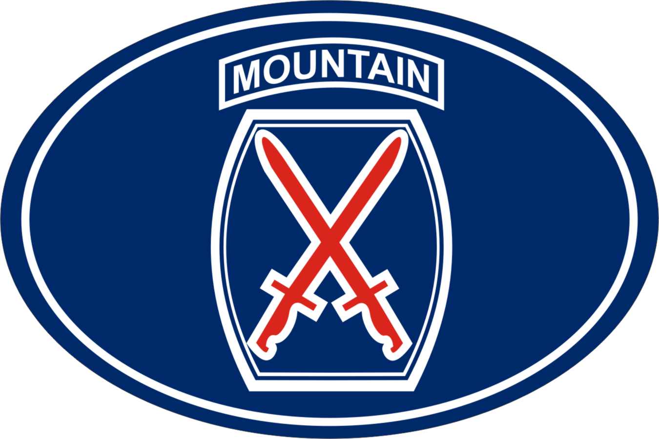 10th Mountain Division Oval Euro Style Decal | North Bay Listings