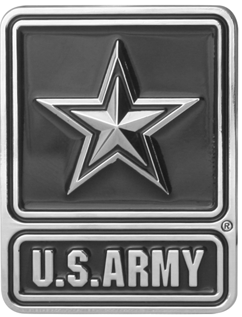 U.S. ARMY STAR METAL CHROME PLATED EMBLEM | North Bay Listings