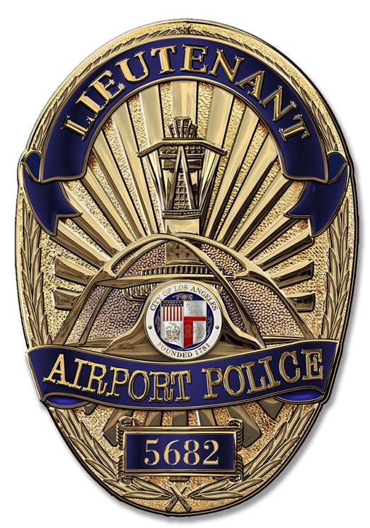 Los Angeles Airport Police Department (Lieutenant) Badge all Metal Sign ...