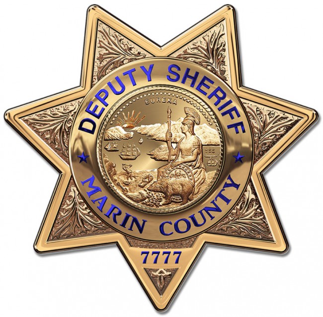 Marin County, California Sheriff's Department Badge All Metal Sign With ...