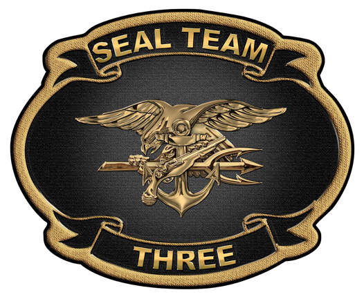 US NAVY SEAL TEAM Three (3) all metal Sign 16" Round. | North Bay Listings