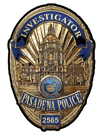 Pasadena Police Department (Investigator) Badge all Metal Sign with ...