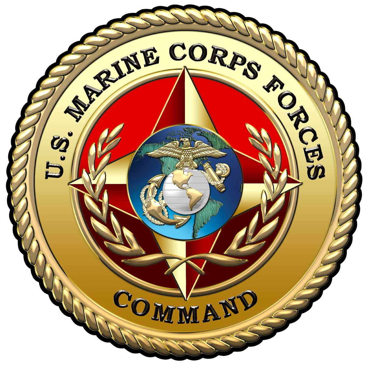 U.S. Marine CORPS Forces Command All Metal Sign 16" Round | North Bay ...
