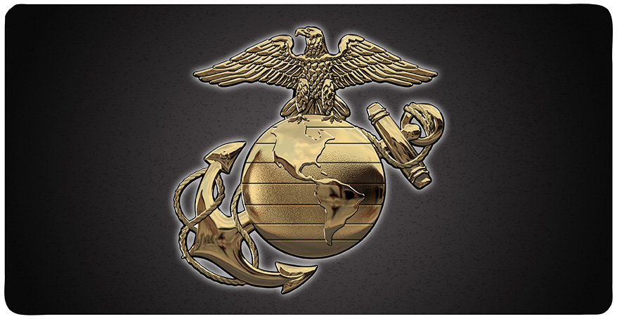 Marine CORPS EGA (Gold) 12 x 6" all Metal License Plate with holes ...