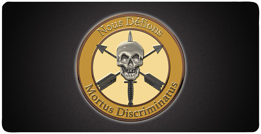 Nous Defions Mortu Discriminatu Skull All Metal License Plate 12 x 6 ...