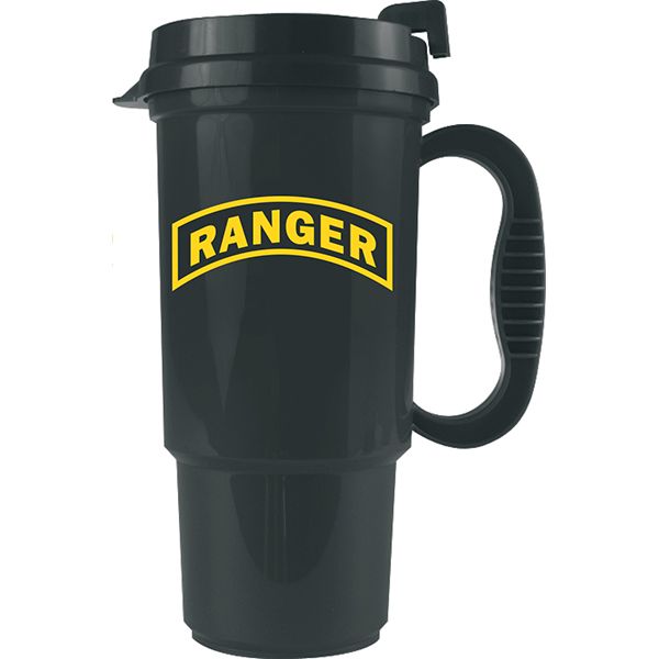 U.S. Army Ranger Logo on Metallic Charcoal Insulated Travel Mug with ...